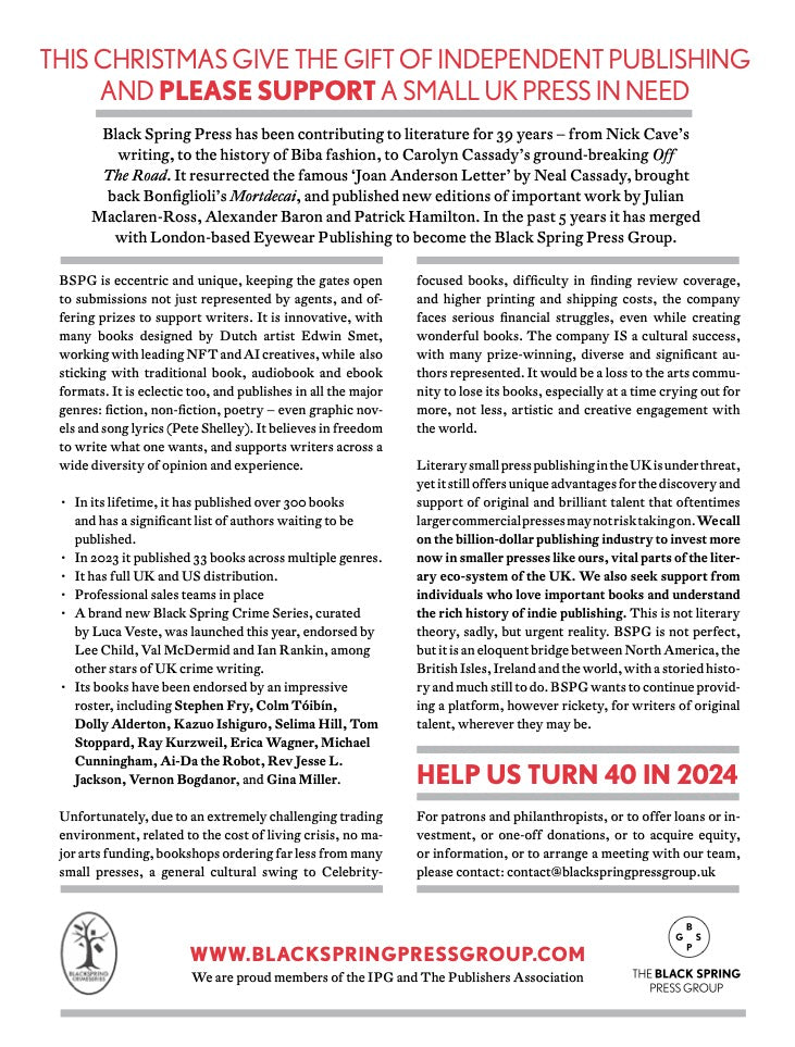 Support A Small Press - The Black Spring Press Group